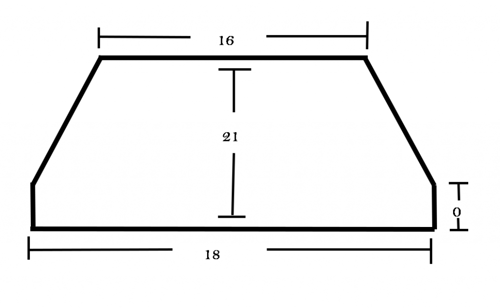 1.5″ Height x 18″ Width x 21″ Length 16″ Top Cut 0″ Bump MDF Trapezoid ...