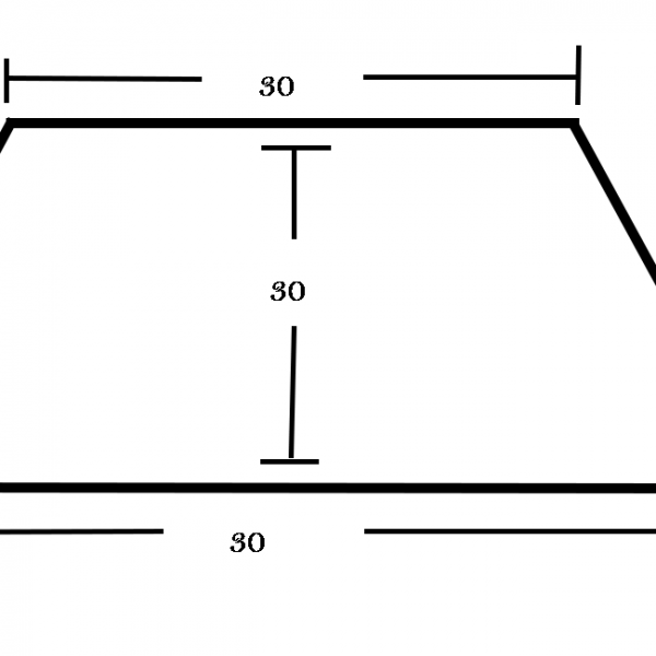 6″ Height x 30″ Width x 30″ Length 30″ Top Cut 6″ Bump MDF Trapezoid ...