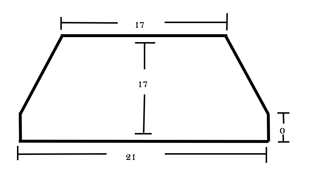 2″ Height x 17″ Width x 21″ Length 17″ Top Cut 0″ Bump MDF Trapezoid ...