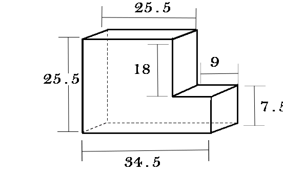 6″ Height x 25.5″ Width x 34.5″ Length MDF LShaped Foam | GoTo Foam